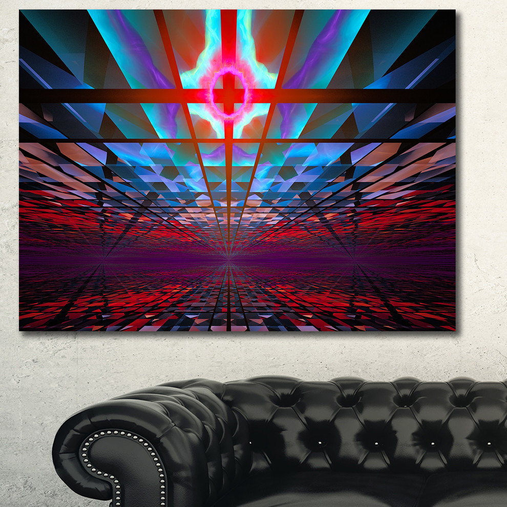 Blue Cosmic Horizons Apocalypse, Abstract Art on Canvas, 40"x30"x1.5 ...