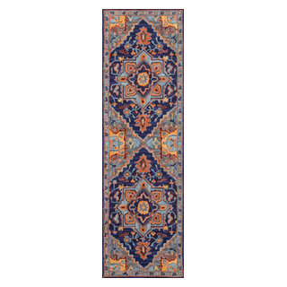 Momeni Ibiza Navy Traditional Rugs IBI-2, 2'3"x7'10" Runner ...