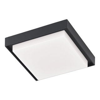 Ridge Exterior Ceiling Light, Black, 6.75"Lx6.75"Wx1.5", 6.75"Lx6.75 ...