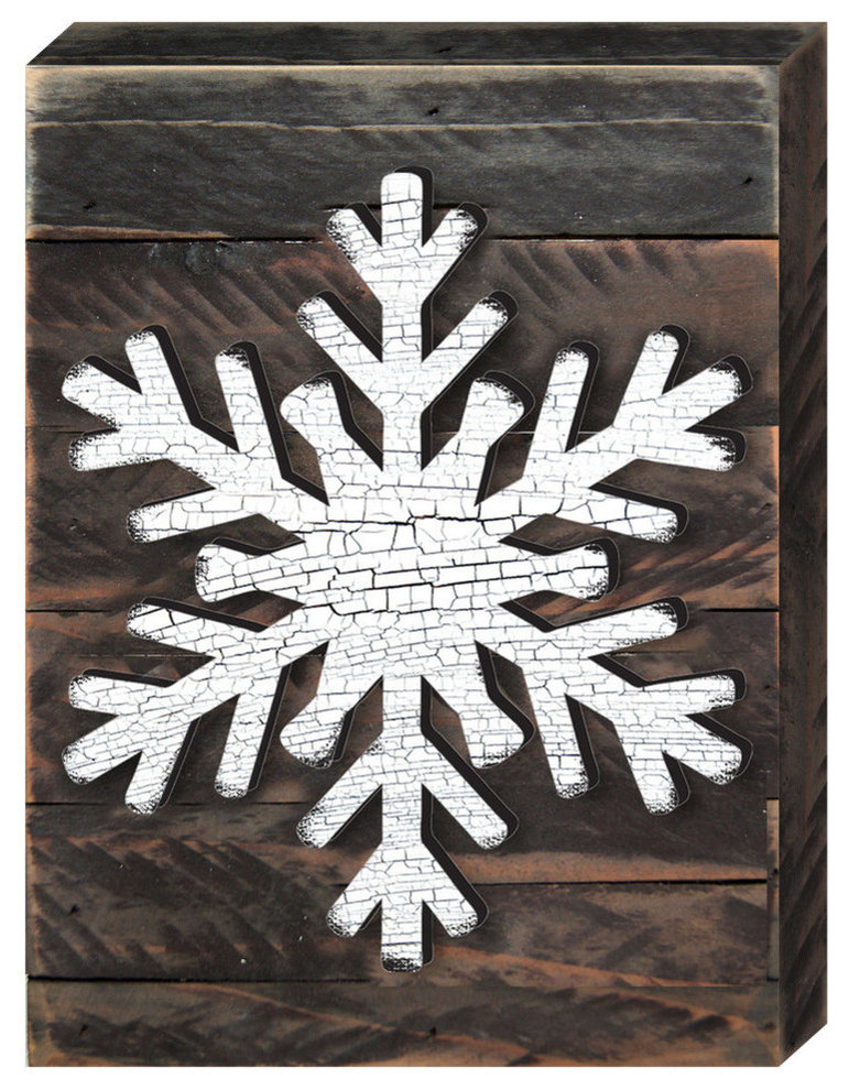 Snowflake Block, 12"x9" - Contemporary - Outdoor Wall Art - by G ...