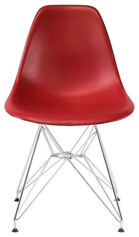 Eiffel Chair With Chrome Base (Set Of 4) - Midcentury - Outdoor Dining ...
