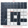 Carrara White Marble Greek Key Mosaic Corner Tile Nero Black Honed, 1 ...