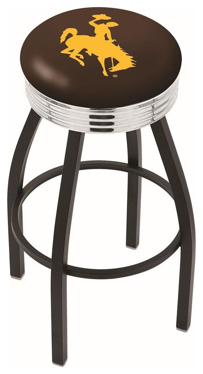 Holland L8B3C Wyoming 25" Swivel Counter Stool - Black/Chrome ...