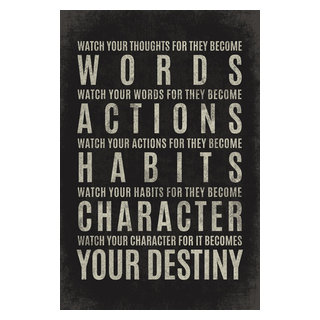 Watch Your Thoughts, Motivational Poster Print, 12"x18" - Contemporary ...