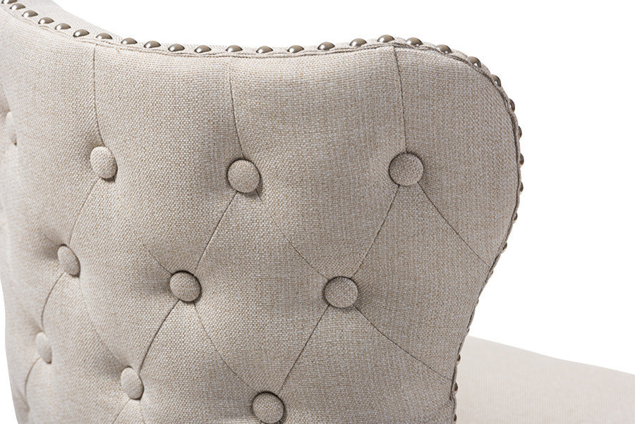 Gradisca Brown Wood and Tufted Swivel Barstool, Set of 2 - Transitional ...