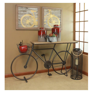 Sagebrook Home Bicycle Console Table, Charcoal Accent, 64x15.75x35 ...
