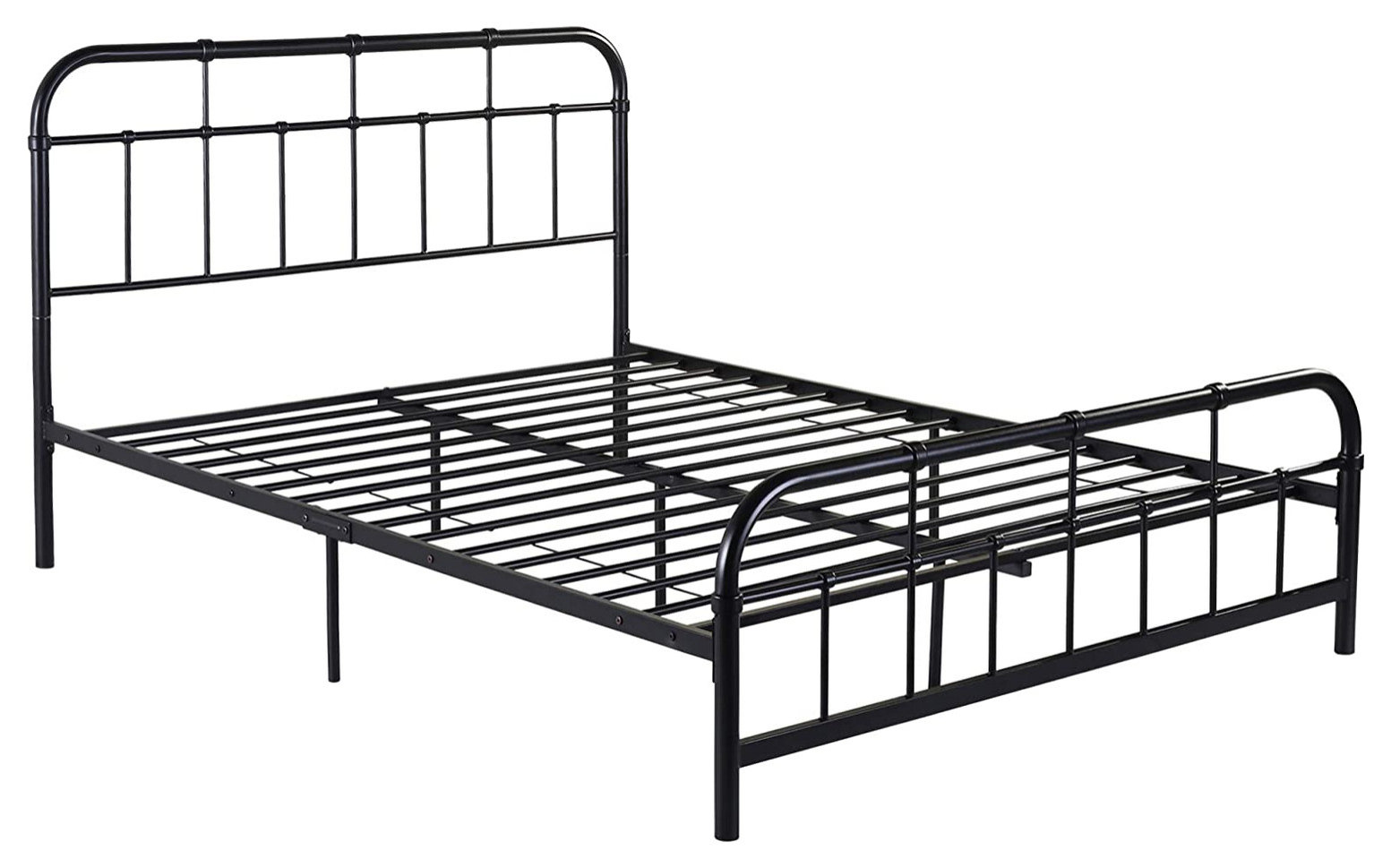 Queen Metal Bed Frame, Iron Pipe Headboard & Footboard, Industrial ...