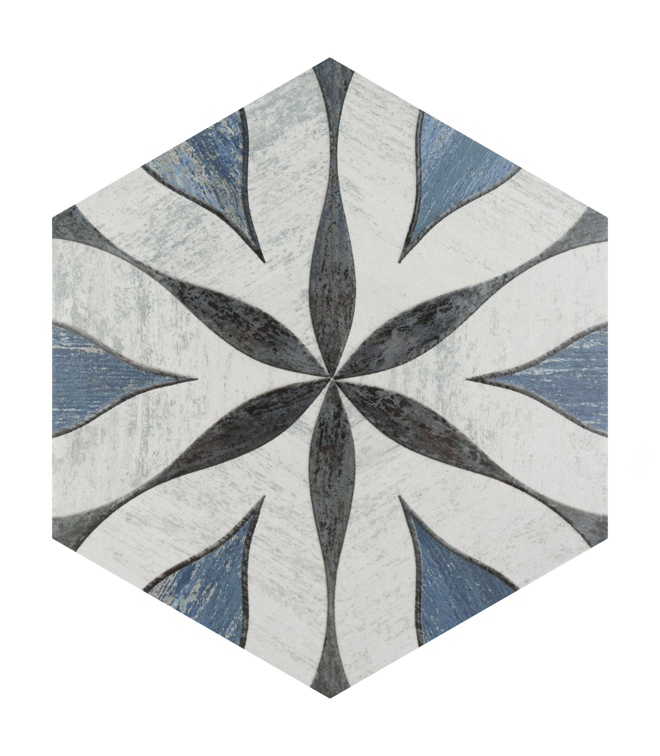 Cassis Hex Flower Black Porcelain Floor and Wall Tile - Contemporary ...