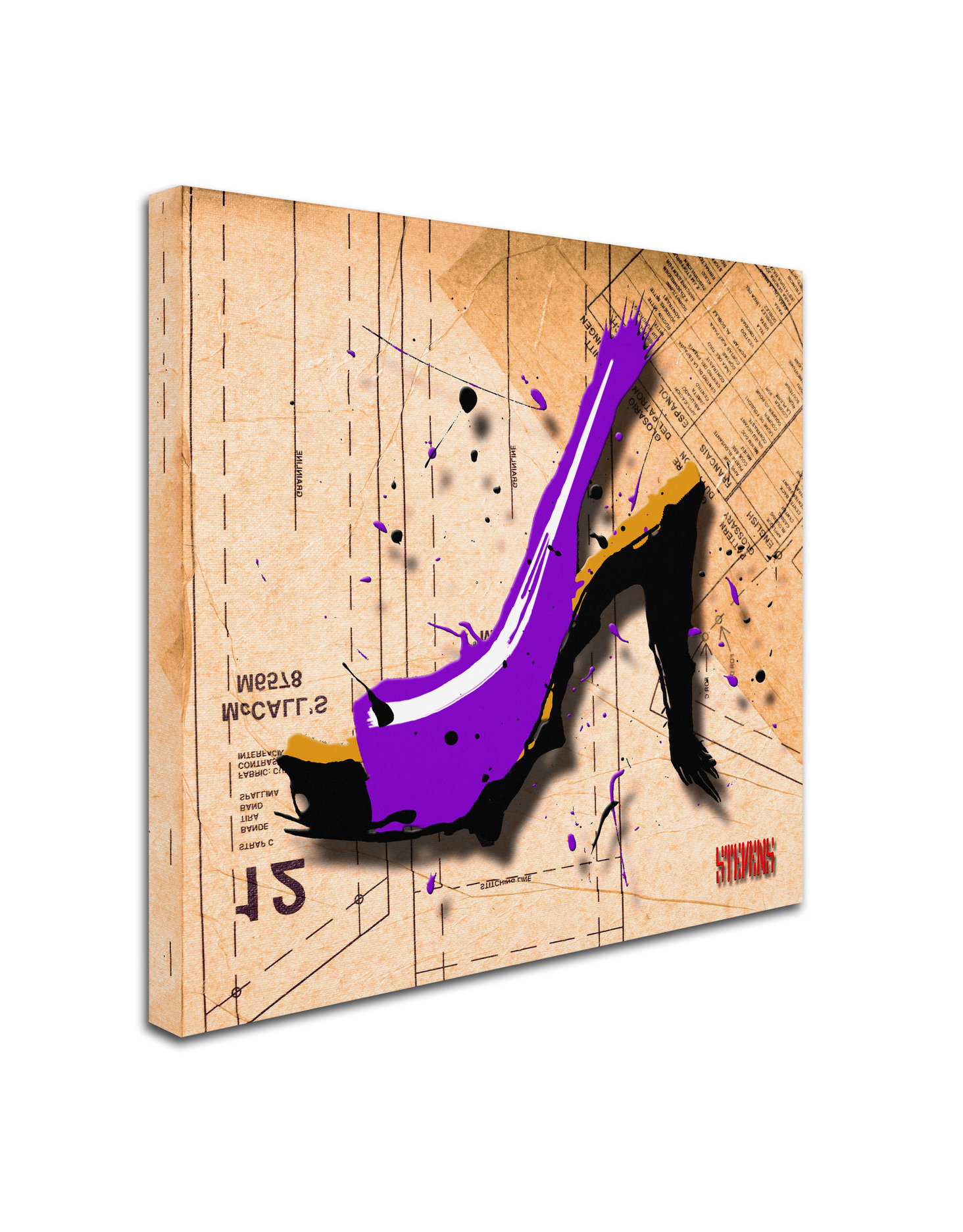 'Suede Heel Purple' Canvas Art by Roderick Stevens, 18" x 18 ...