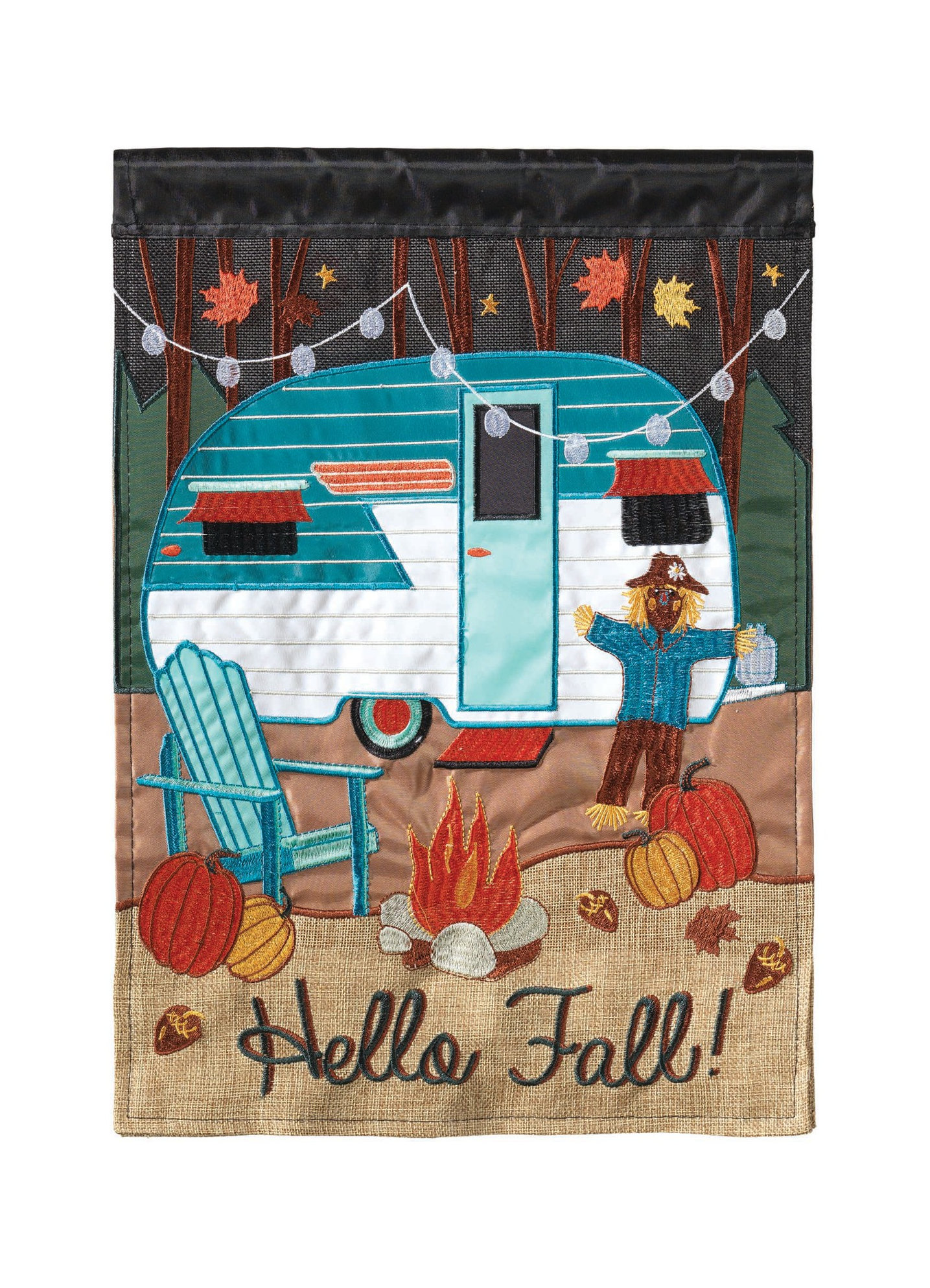 Outdoor Flag Double Applique Fall Camper Burlap Garden - Flags And ...