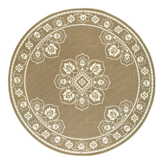 Oriental Weavers Marina Collection Tan/ Ivory Oriental Indoor/Outdoor ...