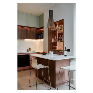 Tuscan rose and gold quartz kitchen - Contemporary - Home Bar - London ...