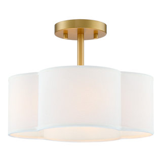 4-Light Scallop Semi Flush Mount Ceiling Light - Transitional - Flush ...
