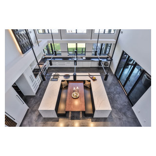 Modern Lake House - Overlooking Kitchen / Gathering Room - Modern ...