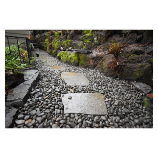 Flagstone Pad Installation - Landscape - Portland - by Prestige ...
