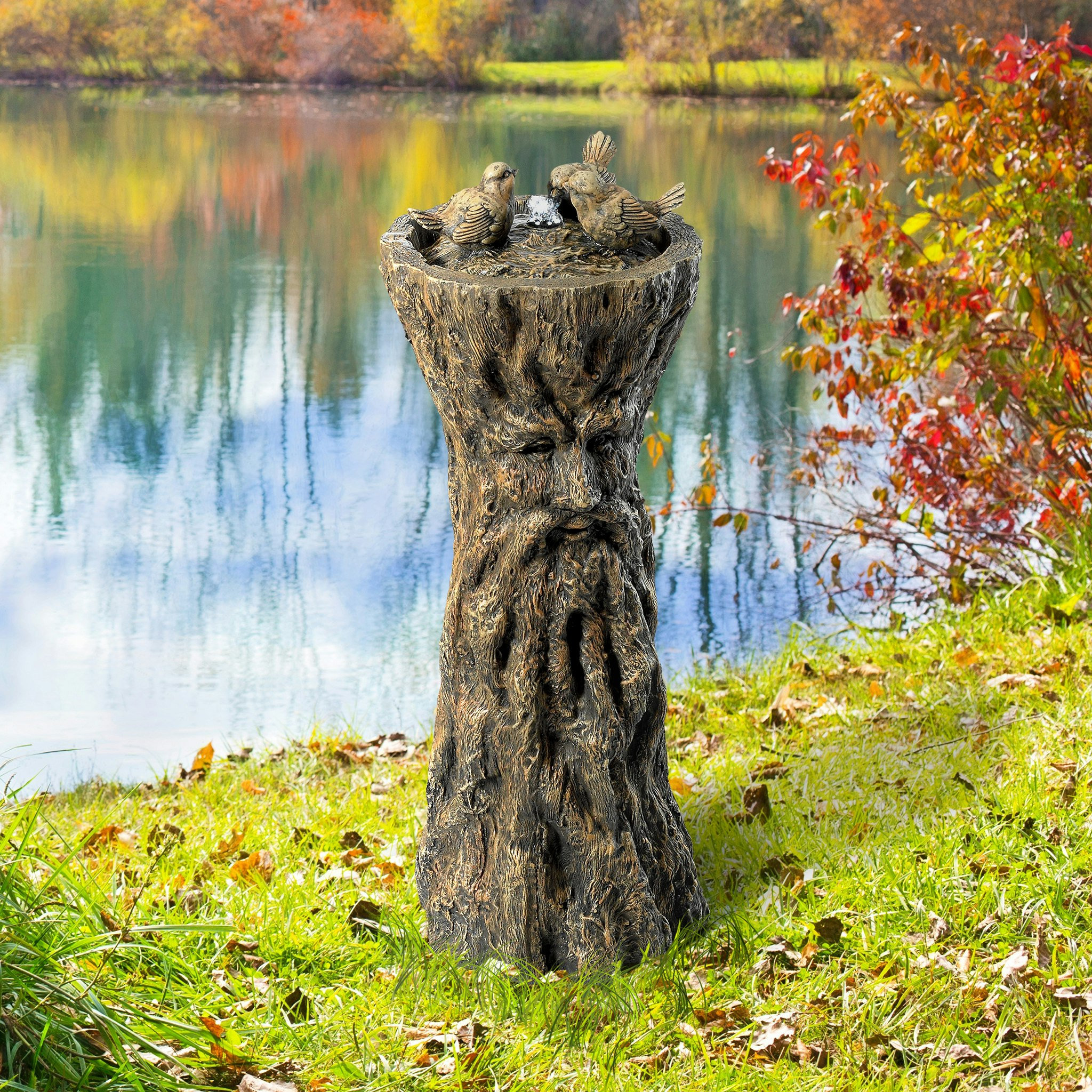 Enchanted Forest Tree Ent Fountain - Rustic - Outdoor Fountains And ...