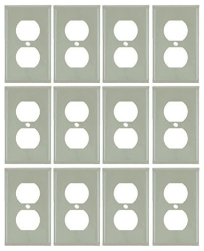 Sunlite E211/I 1 Gang Duplex Receptacle Plate, Pack of 12 ...