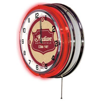 Indian Motorcycle Shield 19" Neon Clock - Contemporary - Wall Clocks ...