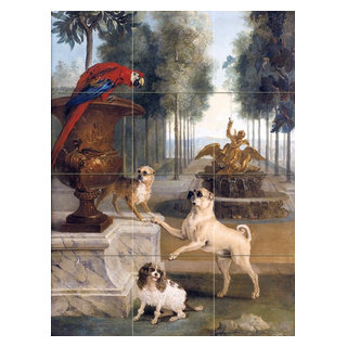 Tile Mural Dogs Park Kitchen Bathroom Wall Backsplash, 6" Marble ...