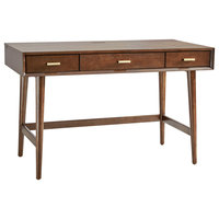 48" Mid Century Modern 3-Drawer Computer Desk With USB - Midcentury ...