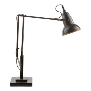 Campbell Table Lamp by Surya, Antiqued Black/Black Shade - Transitional ...