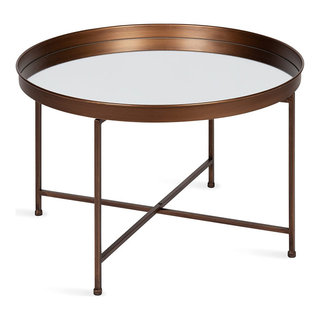 Foldable Coffee Table with Magnetic Tray Top & Crossed Base, Space ...