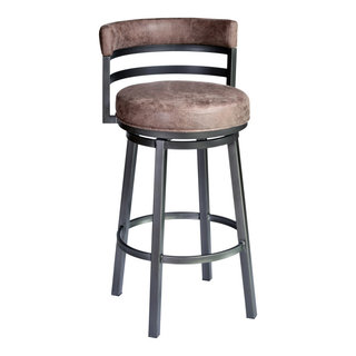 Titana 26" Barstool in Mineral finish with Bandero Tobacco upholstery ...