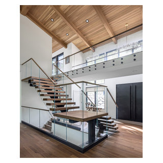 Modern Transitional Custom Home in Ann Arbor - Transitional - Staircase ...
