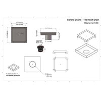SereneDrains Square Shower Drain 304 Stainless Steel Tile Insert 5 Inch ...