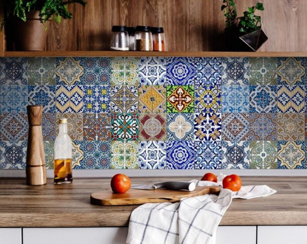 8" X 8" Randy Mutli Mosaic Peel and Stick Tiles - Contemporary - Wall ...