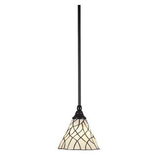 Stem 1-Light Pendant with Hang Straight Swivel, Matte Black/Sandhill ...