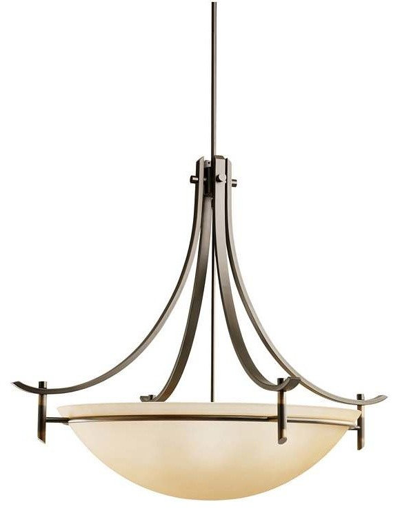 3279 Olympia 5-Light Inverted Pendant, Bowl Shaped Glass Shade, Olde ...