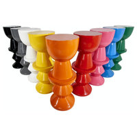 Yellow Lacquered Accent Stool | Pols Potten Zig Zag - Contemporary ...