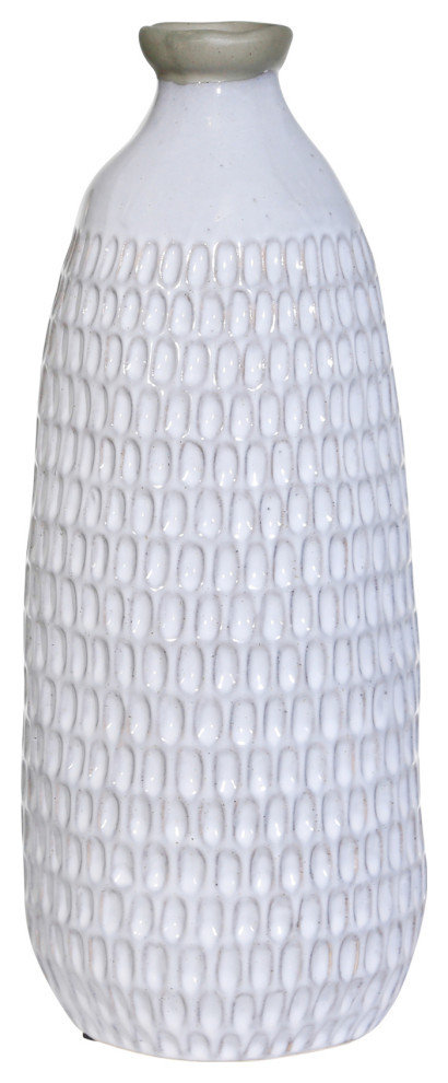 Ceramic Organic Dimpled Vase, 16.25", Gray - Transitional - Vases - by ...