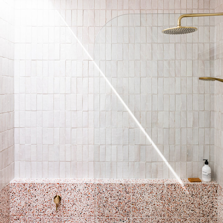 75 Matchstick Tile Terrazzo Floor Bathroom Ideas You'll Love - August ...