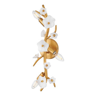 Azalea LED Wall Sconce in Distressed Brass - Contemporary - Wall ...