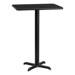 24x30 Black Table-22x22 X-Base - Transitional - Indoor Pub And Bistro ...