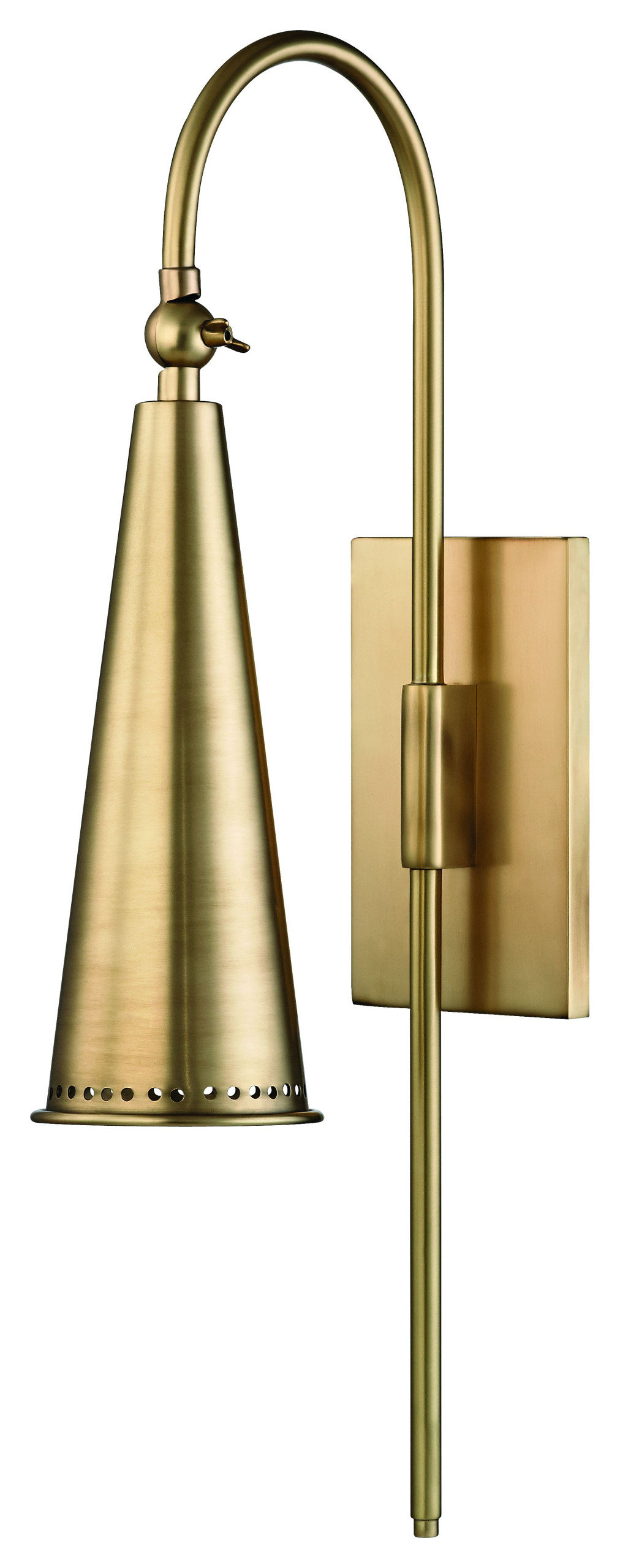 1 Light Modern Metal Gooseneck Wall Mount Metal Shade-20.75 Inches H by ...