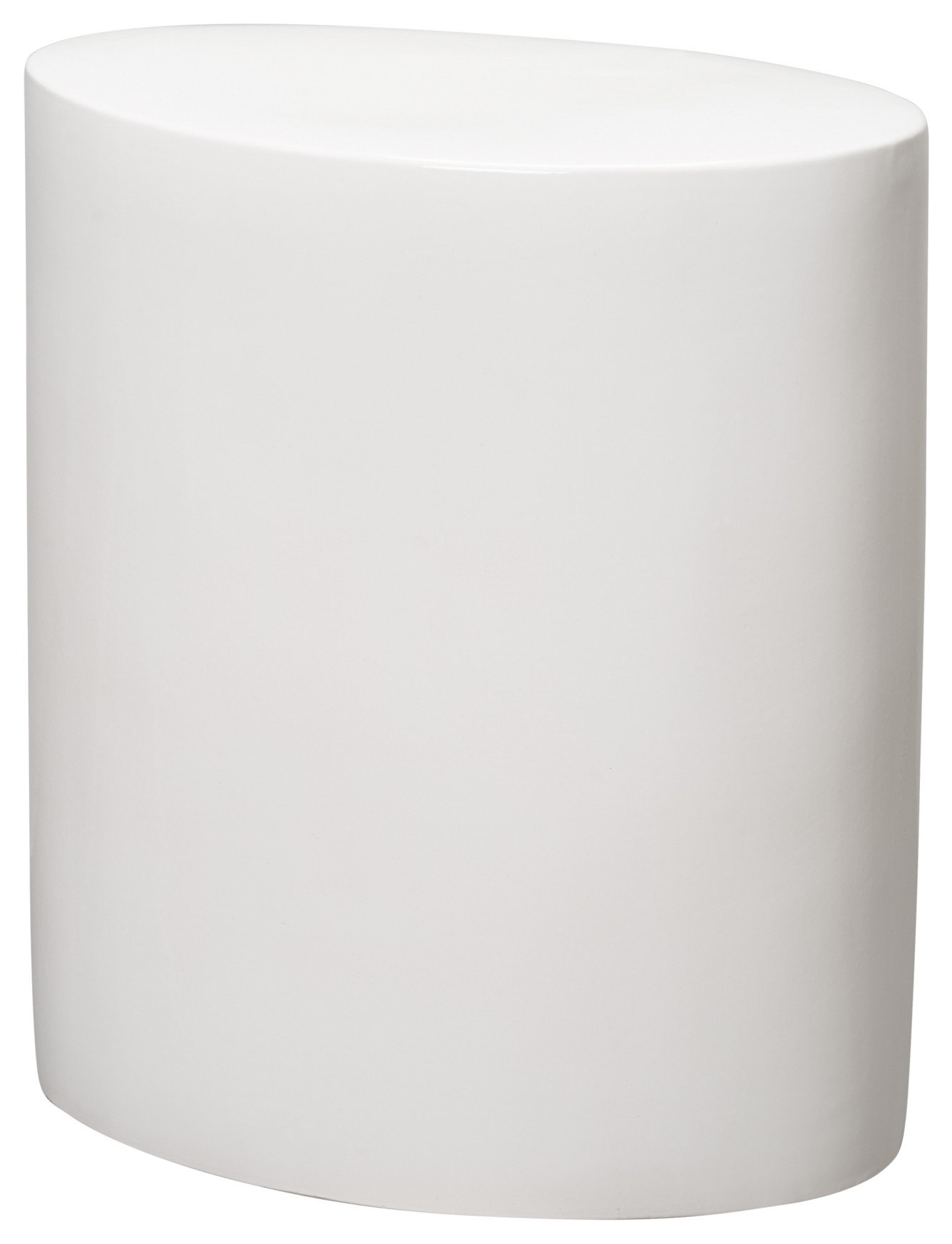 Oval Stool/Table, White 17x11.5x18 - Transitional - Accent And Garden ...