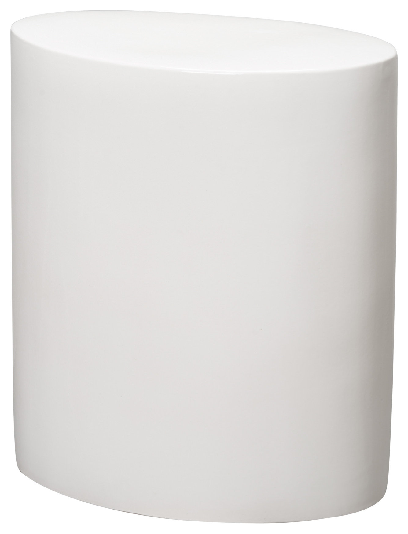 Oval Stool/Table, White 17x11.5x18 - Transitional - Accent And Garden ...