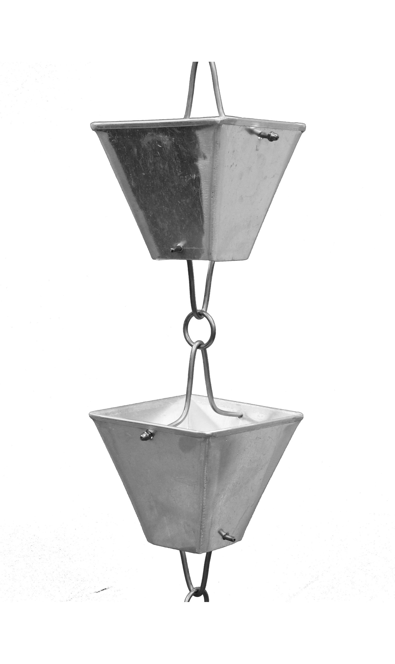 Extra Large Aluminum Square Cups Rain Chain With Installation Kit, 8 ...
