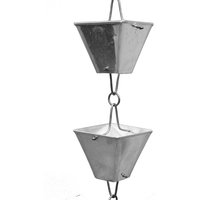 Extra Large Aluminum Square Cups Rain Chain With Installation Kit, 8 ...