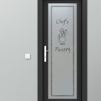 Pantry Doors - Happy Chef Frosted Glass Design - 24" x 80" - CUSTOMIZE ...
