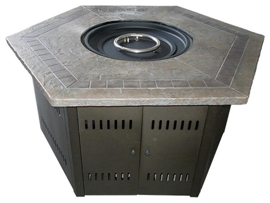 AZ Patio Heaters 55" Hexagon Firepit, Bronze - Transitional - Fire Pits ...