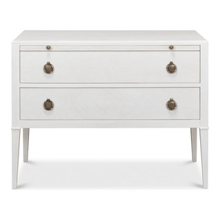 Ladlow Chest 2 Drawers Working White - Transitional - Accent Chests And ...