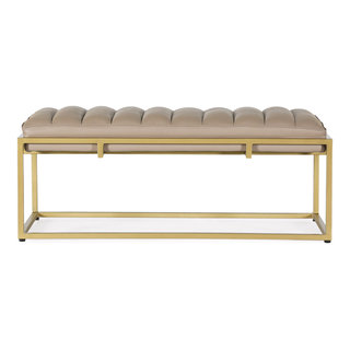 Jill Contemporary Handmade Channel Stitch Ottoman Bench - Contemporary ...