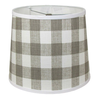 Gray and white Buffalo Plaid Lamp Shade, 12" - Farmhouse - Lamp Shades ...