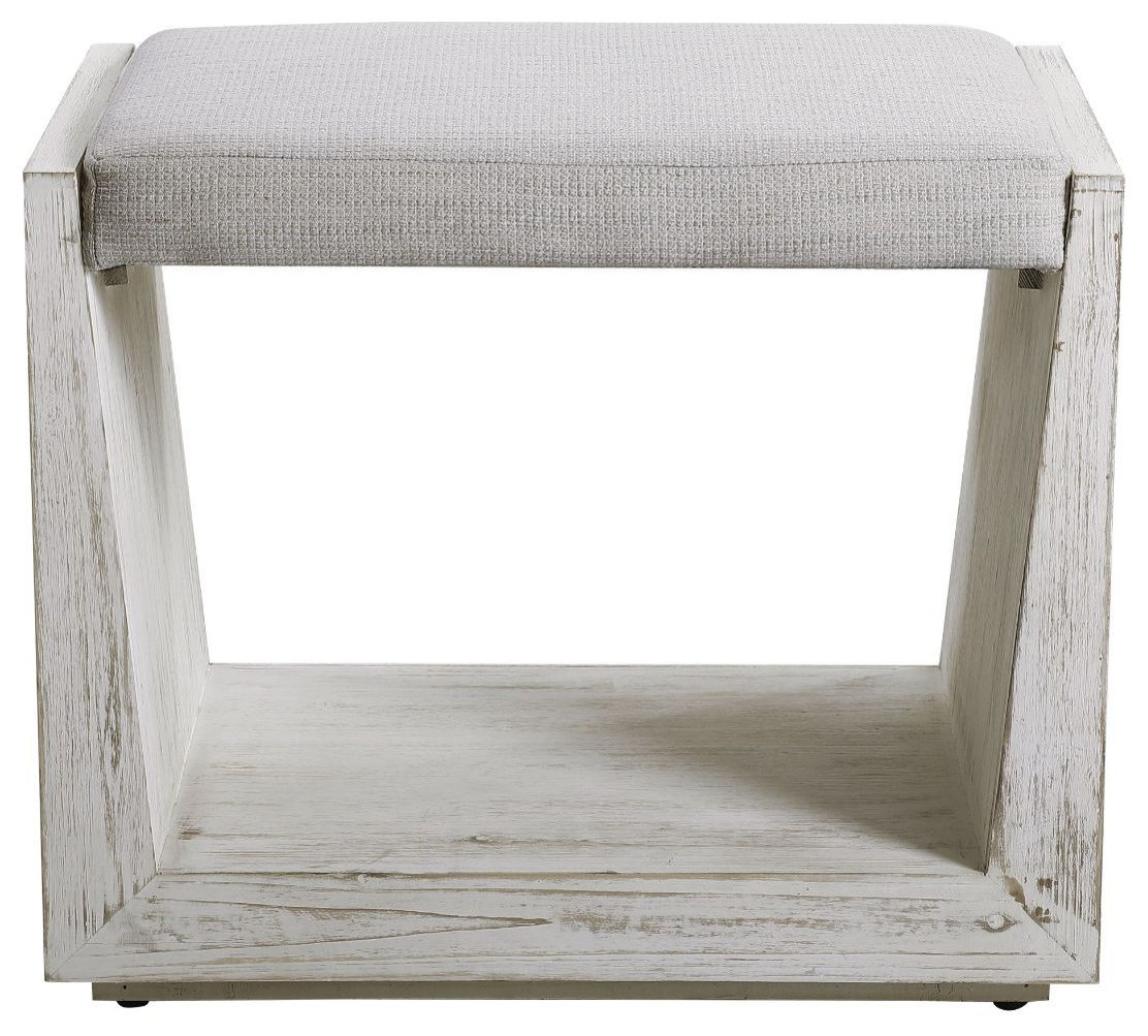 Uttermost Cabana White Small Bench - Farmhouse - Vanity Stools And ...