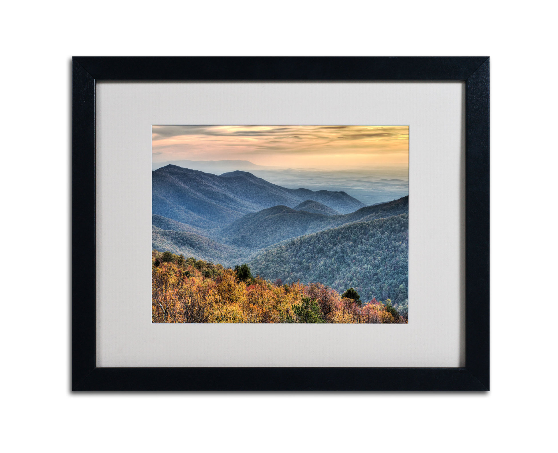 'Shenandoah Autumn' Matted Framed Canvas Art by Pierre Leclerc, 16" x ...