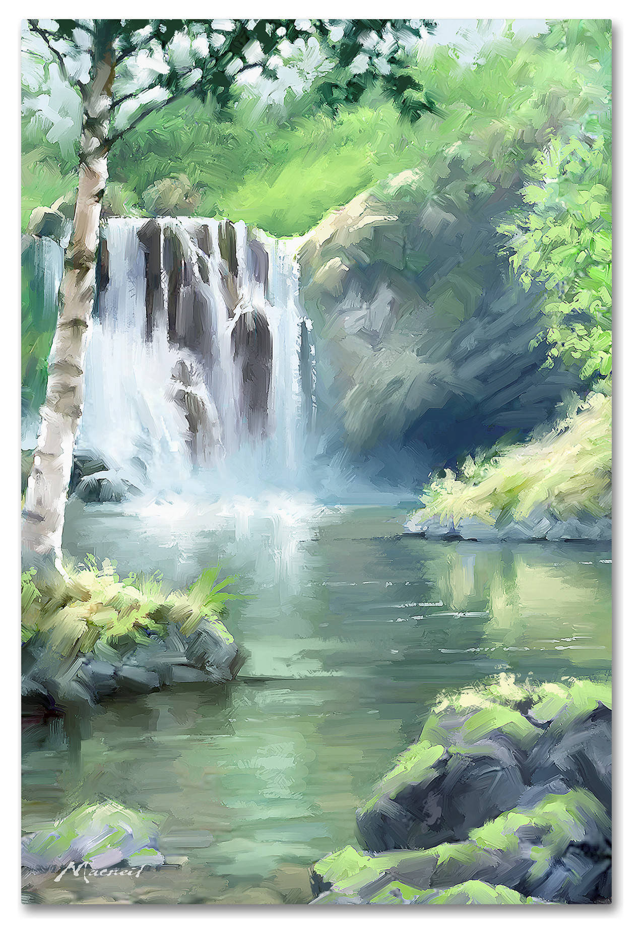 The Macneil Studio 'Waterfall' Canvas Art, 12"x 19" - Rustic - Prints ...